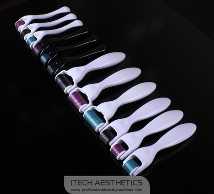 Derma Roller Home Roller White Handle , Microneedle Skin Roller 1200 Needles