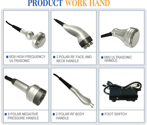 Vacuum Ultrasonic RF Cavitation Machine With Multipolar Treatment Probes And Handles
