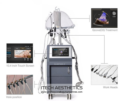 9 In 1 Vertical Hyperbaric Oxygen Facial Machine , Jet Peel Facial Treatment Machine