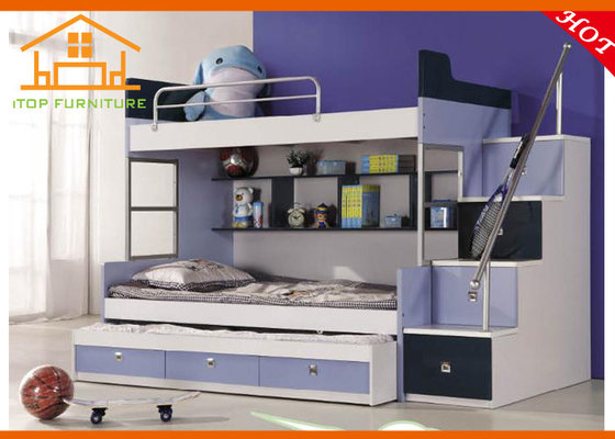 buy mdf cheap children storage twin bunk bed with trundle kids bedroom furniture