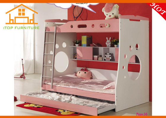 2016 new mdf modern children Toddler triple bunk bed kids bedroom furniture