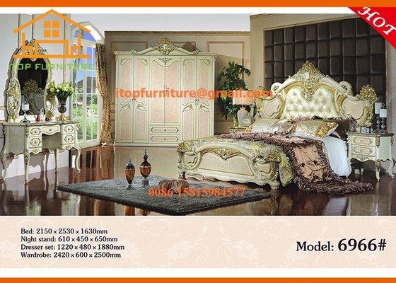 antique luxury Cheap mirrored glass queen bedroom furniture set