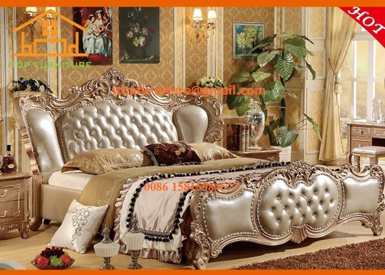 American style New classic luxury hand carved solid ash wood bedroom furniture set
