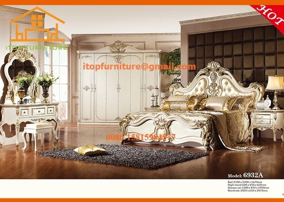 middle east antique Cheap modular white rococo bedroom furniture set