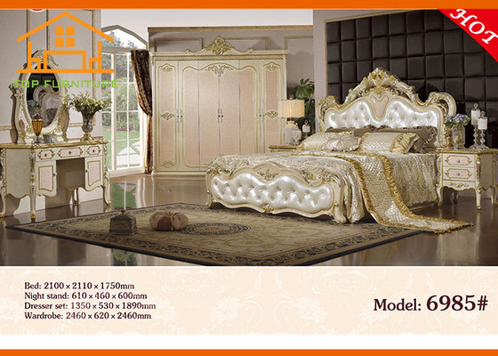 American style antique king size princess hand painted bedroom furniture