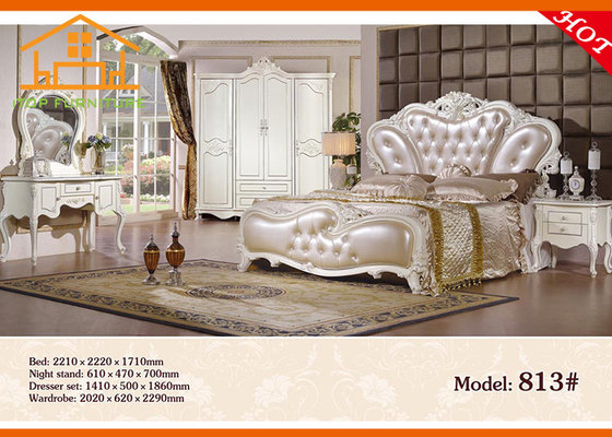 Egyptian classic antique luxury mirrored mdf hotel bedroom furniture