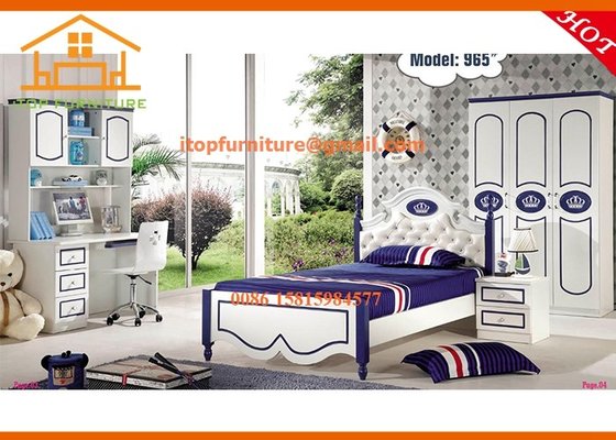 Hot sale environmental new cheap blue simple modern kids bedroom furniture sets