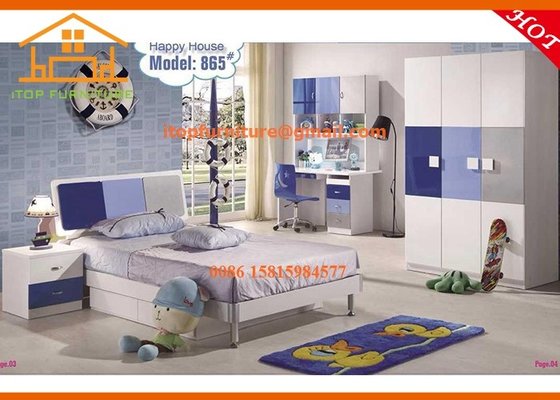 Hot sale environmental new cheap blue simple modern kids bedroom furniture sets