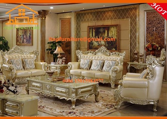 European style antique luxury royal new model teak wood 7 seater sectional sofa set designs