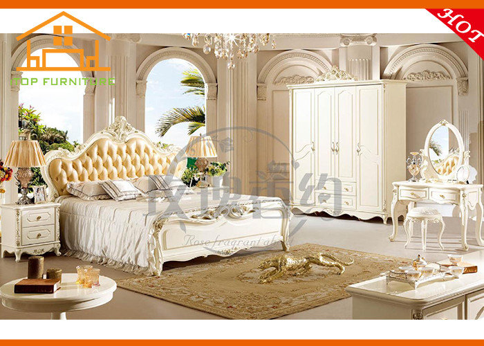 White color Hot selling wood antique Cheap price wholesale foldable Vintage french style Solid wood bedroom furniture