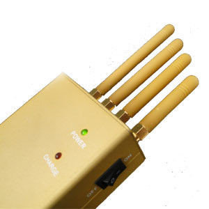 Jammer,Cellphone jammer, gps jammer,Golden Color 4 Antennas 3 watt Portable Cellphone GPS Jammer