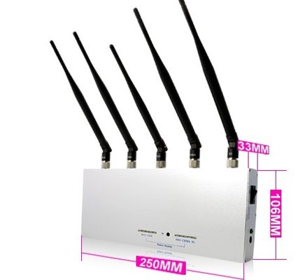 Jammer,Cellphone jammer, 5 Antenna Cell Phone Jammer with Remote Control (3G,GSM,CDMA,DCS)
