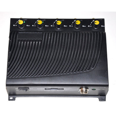 Jammer,Cellphone jammer, 5 Antenans 12 Watt Adjustable Cell phone jammer