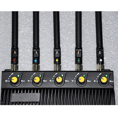 Jammer,Cellphone jammer, 5 Antenans 12 Watt Adjustable Cell phone jammer