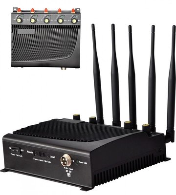 Jammer,Cellphone jammer, 5 Antenans 12 Watt Adjustable Cell phone jammer