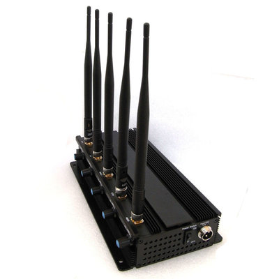 Jammer,Cellphone jammer, Adjustable 5 Antennas High power Cellphone +GPS+LOJACK Jammer