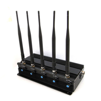 Jammer,Cellphone jammer, Adjustable 5 Antennas GPS LOJACK 315,433, 868 RF Jammer