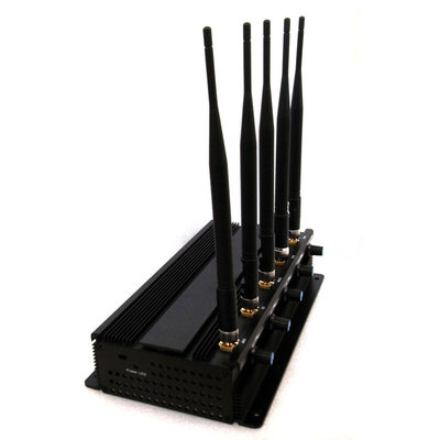 Jammer,Cellphone jammer, Adjustable 5 Antennas GPS LOJACK 315,433, 868 RF Jammer