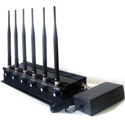 Jammer,Cellphone jammer, Adjustable 6 Antennas 15W High Power 3G/4G Cell phone Jammer ( 4G LTE + 4G Wimax)