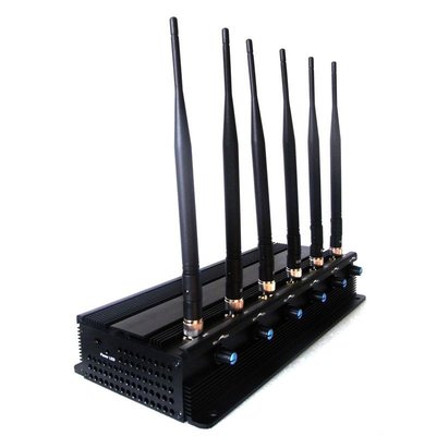 Jammer,Cellphone jammer, Adjustable 6 Antennas 15W High Power WiFi, VHF, UHF and Cell Phone Jammer