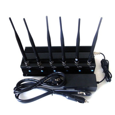 Jammer,Cellphone jammer, Adjustable 6 Antennas 15W High Power WiFi, VHF, UHF and Cell Phone Jammer