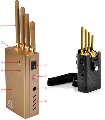 Jammer,Cellphone jammer, gps jammer,4 Antennas Portable CellPhone GPSL1 Signal Jammer With Dip Switch