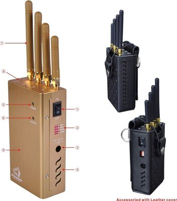 Jammer,Cellphone jammer, gps jammer,4 Antennas Portable CellPhone GPSL1 Signal Jammer With Dip Switch