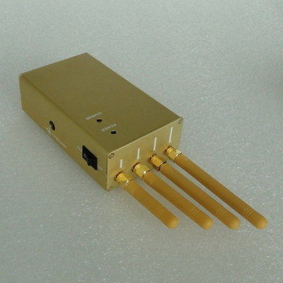 Jammer,Cellphone jammer, gps jammer,Golden Color 4 Antennas 3 watt Portable Cellphone GPS Jammer