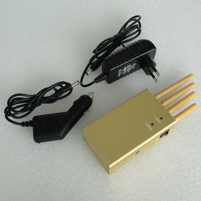 Jammer,Cellphone jammer, gps jammer,Golden Color 4 Antennas 3 watt Portable Cellphone GPS Jammer