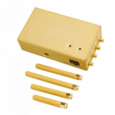Jammer,Cellphone jammer, gps jammer,Golden Color 4 Antennas 3 watt Portable Cellphone GPS Jammer