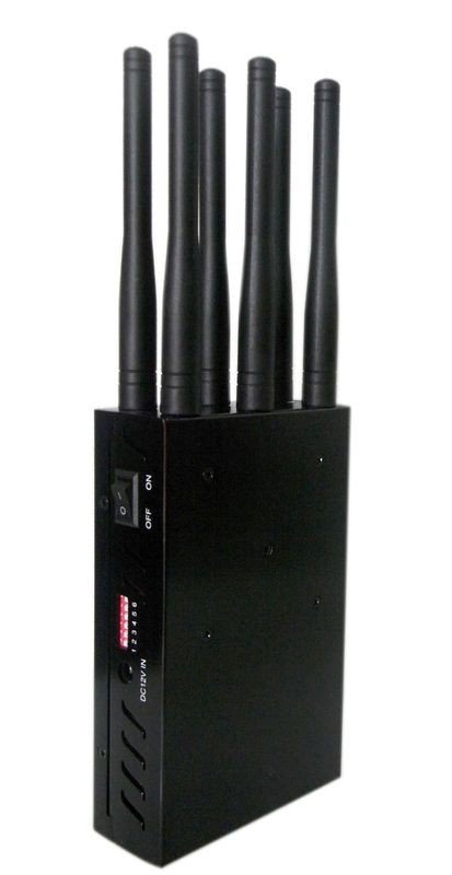Jammer,Cellphone jammer, portable cellphone jammer,6 Antenna Portable 3G GPS WiFi Bluetooth Cellphone Jammer