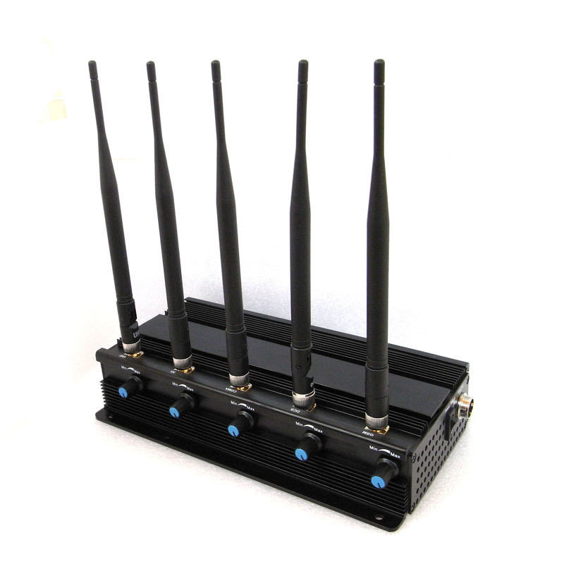 Jammer,Cellphone jammer, Adjustable 5 Antennas GPS LOJACK 315,433, 868 RF Jammer