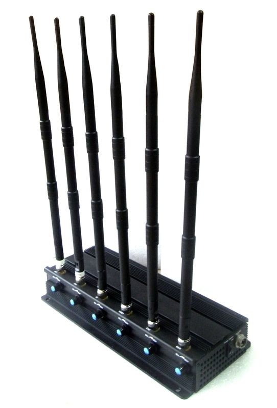Jammer,Cellphone jammer, Adjustable 6 Antennas 15W High Power WiFi, VHF, UHF and Cell Phone Jammer