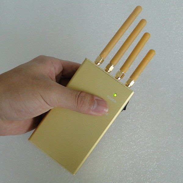 Jammer,Cellphone jammer, gps jammer,Golden Color 4 Antennas 3 watt Portable Cellphone GPS Jammer
