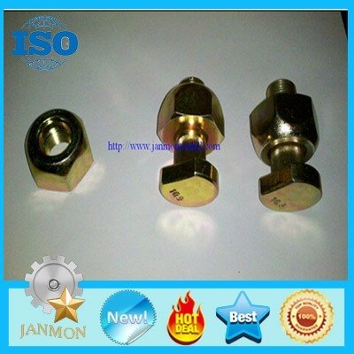 Bolt with Hole in Head ,Hex head bolts with holes,Hex bolts with holes on head,HighTensile Zinc galvanized bolt nut 10.9