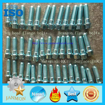 Hexagon flange bolts,Hexhead flange bolts,High tensile hex bolts,High strength hex bolts,Zinc plated bolts,BlueZincBOLT