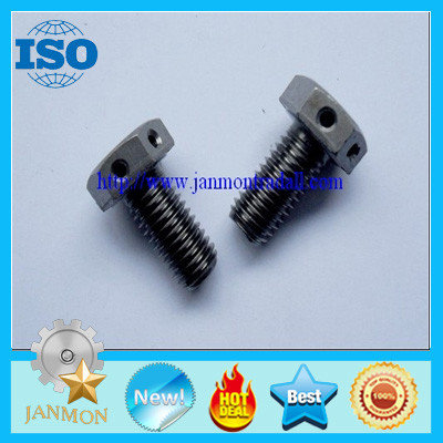 Bolt with hole, Bolt with Hole in Head ,Hex head bolts with holes,Hex bolts with holes,Zinc plated hex bolt grade 8.8 10
