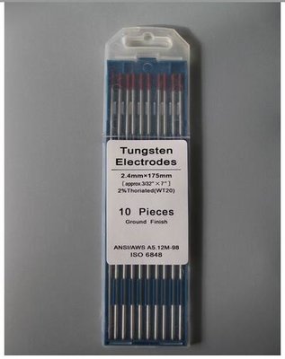 tungsten electrodes Tip Color Red WT20 2% Thorium used for welding supplier