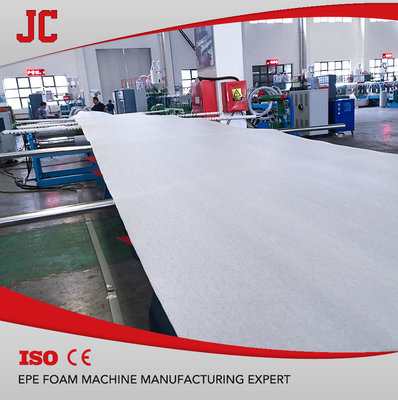 pe foam sheet machine JC-EPE150 thickness 1-8mm, width 1-2m output 160kg/hr dencity 14.5kg/m3, flat surface
