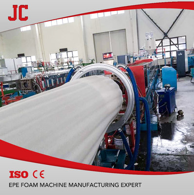 pe foam sheet machine JC-EPE150 thickness 1-8mm, width 1-2m output 160kg/hr dencity 14.5kg/m3, flat surface