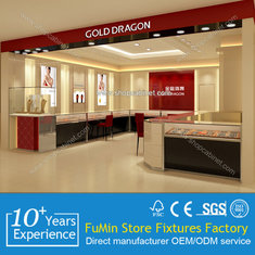 China Luxurious Wooden Jewelry Display Showcases With LED lights for jewelry store supplier