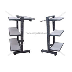 China Latest design wood clothes display stand shelf with lighting supplier