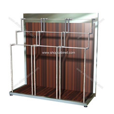 China New style stainless fashion displays steel clothes shelf for retail store supplier