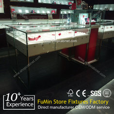 China acrylic jewelry rotating display cabinet with LED lights supplier