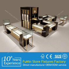 China baking painting jewelry glass counter display cabinet with ligths decorate supplier