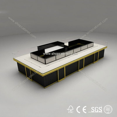 High end modern wood custom made tempered glass jewelry showcase supplier
