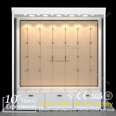 Brand apparel hanging wood side garment retail shop clothes display rack supplier