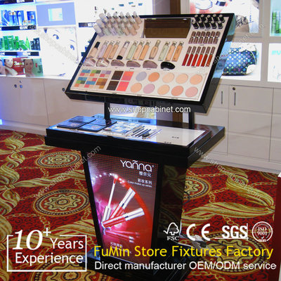 wholesale cosmetic display cabinet and showcase /wood makeup cabinet supplier