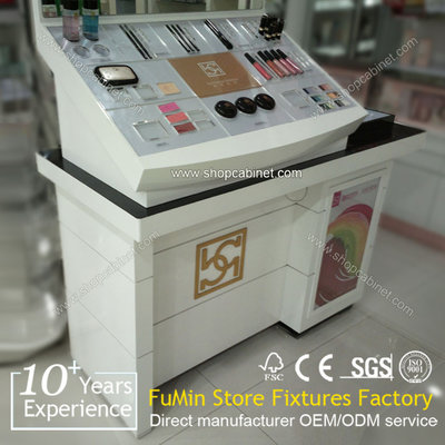 wholesale cosmetic display cabinet and showcase /wood makeup cabinet supplier