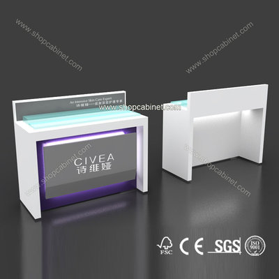 Acrylic cosmetic counter display showcase for well-known brand supplier